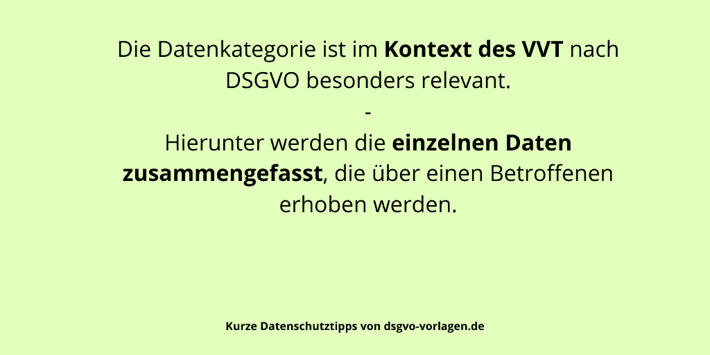 Datenkategorie - DSGVO-Vorlagen